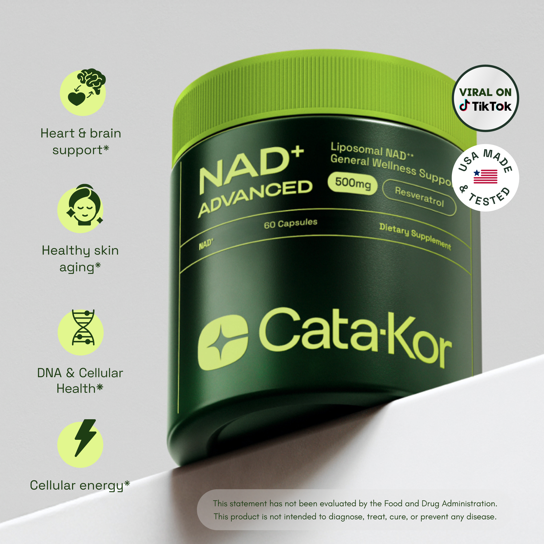 500mg Liposomal NAD+ Supplement - NMN Alternative – Cata-Kor