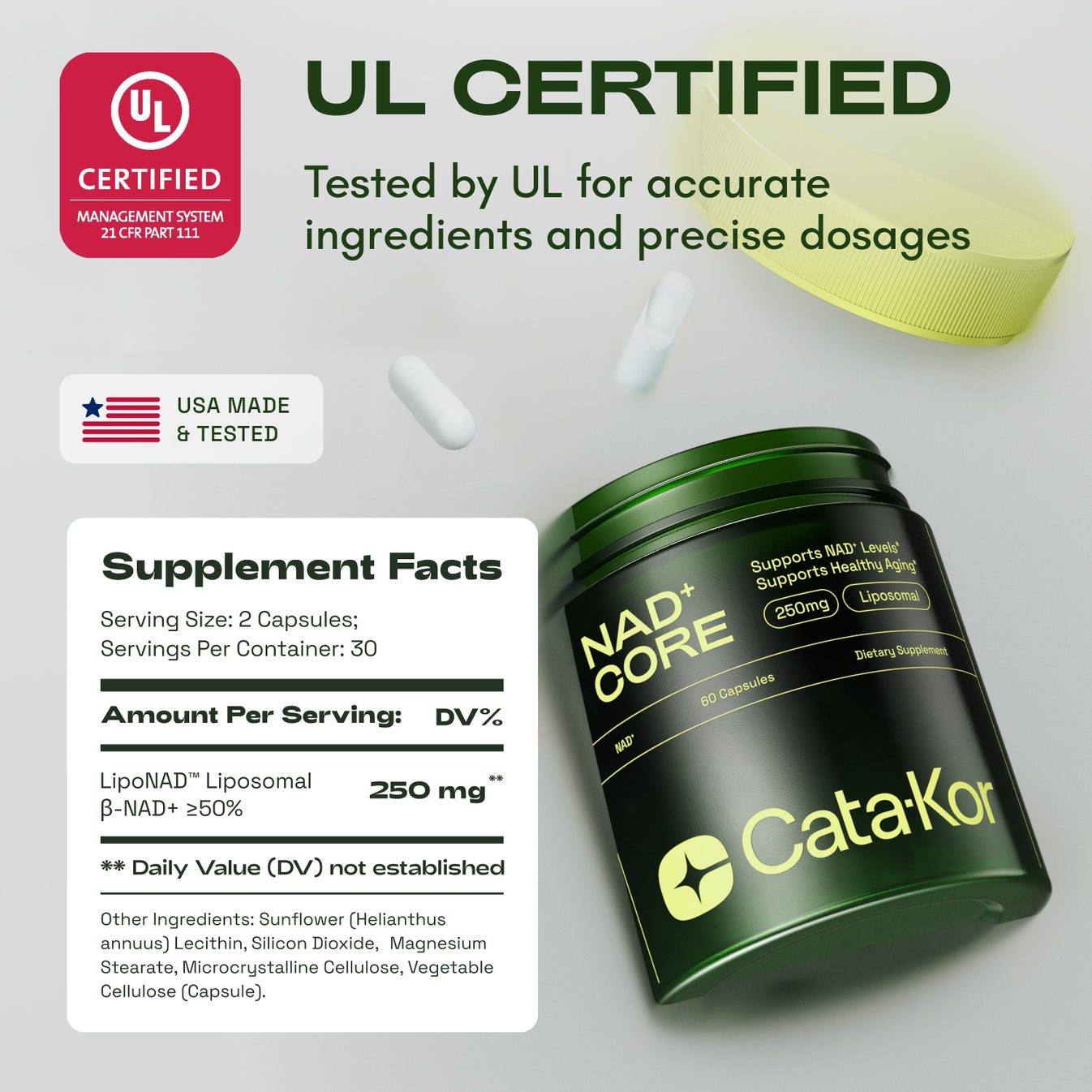 250mg Liposomal NAD+ Supplement - NMN Alternative – Cata-Kor