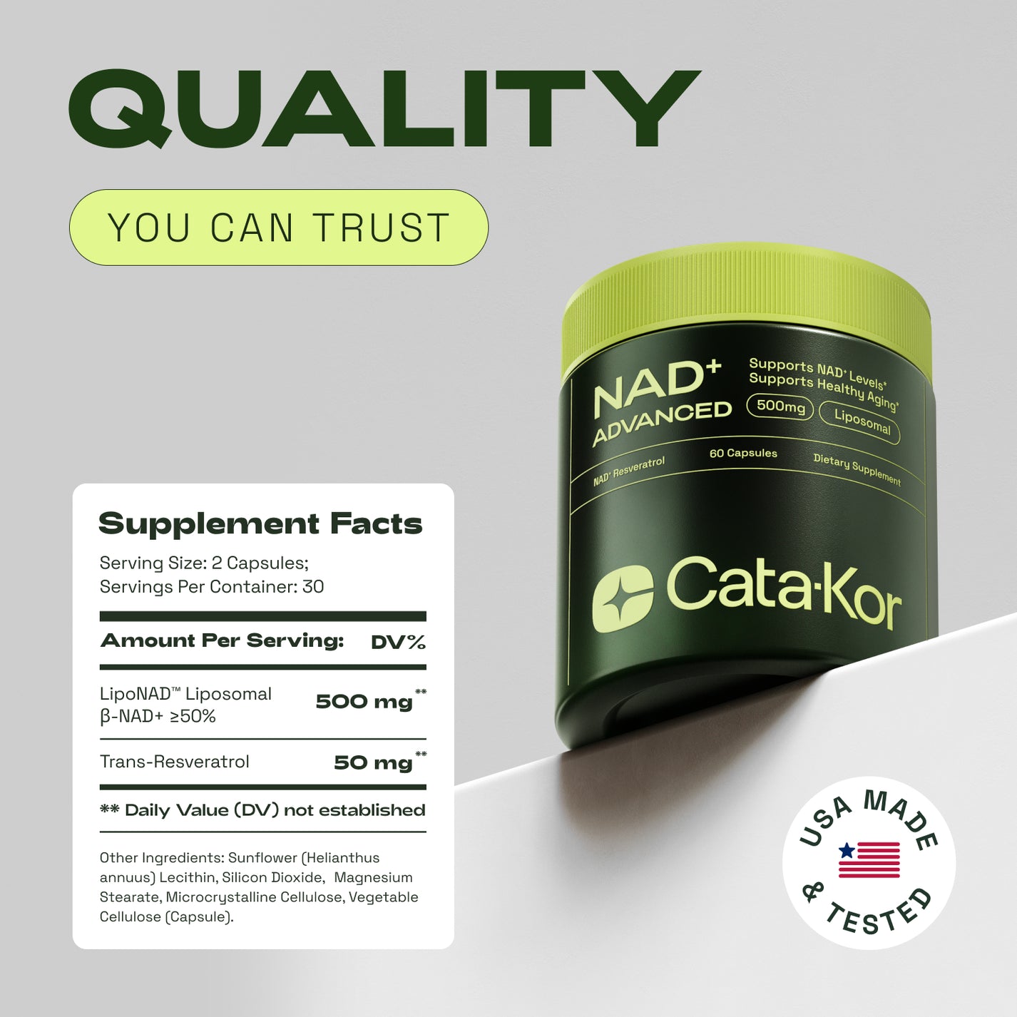 500mg Liposomal NAD+ Supplement - NMN Alternative – Cata-Kor