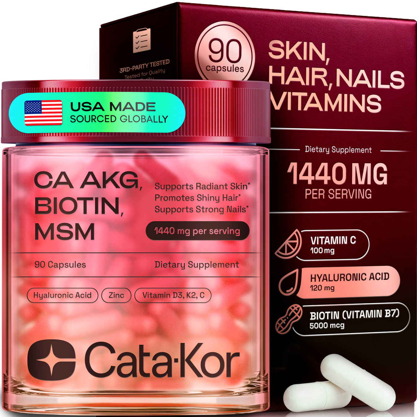 CA AKG BIOTIN MSM | Supplements Backed by Science | Cata-Kor